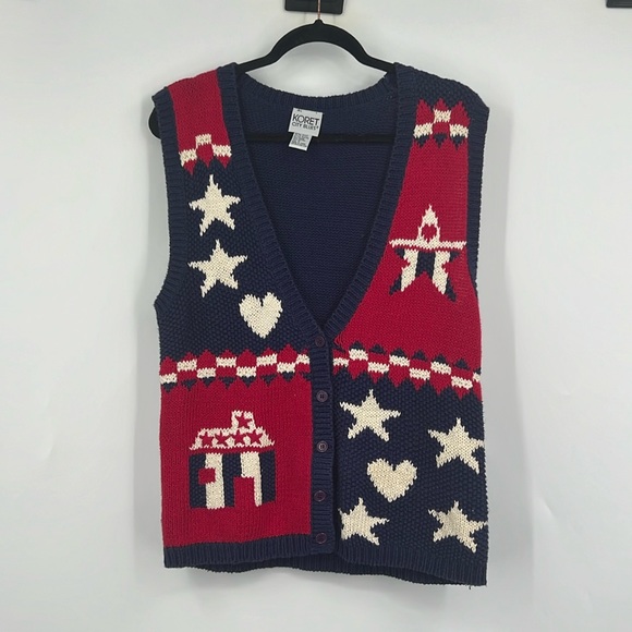 Koret | Jackets & Coats | Vintage Koret City Blues Knit Americana Vest ...